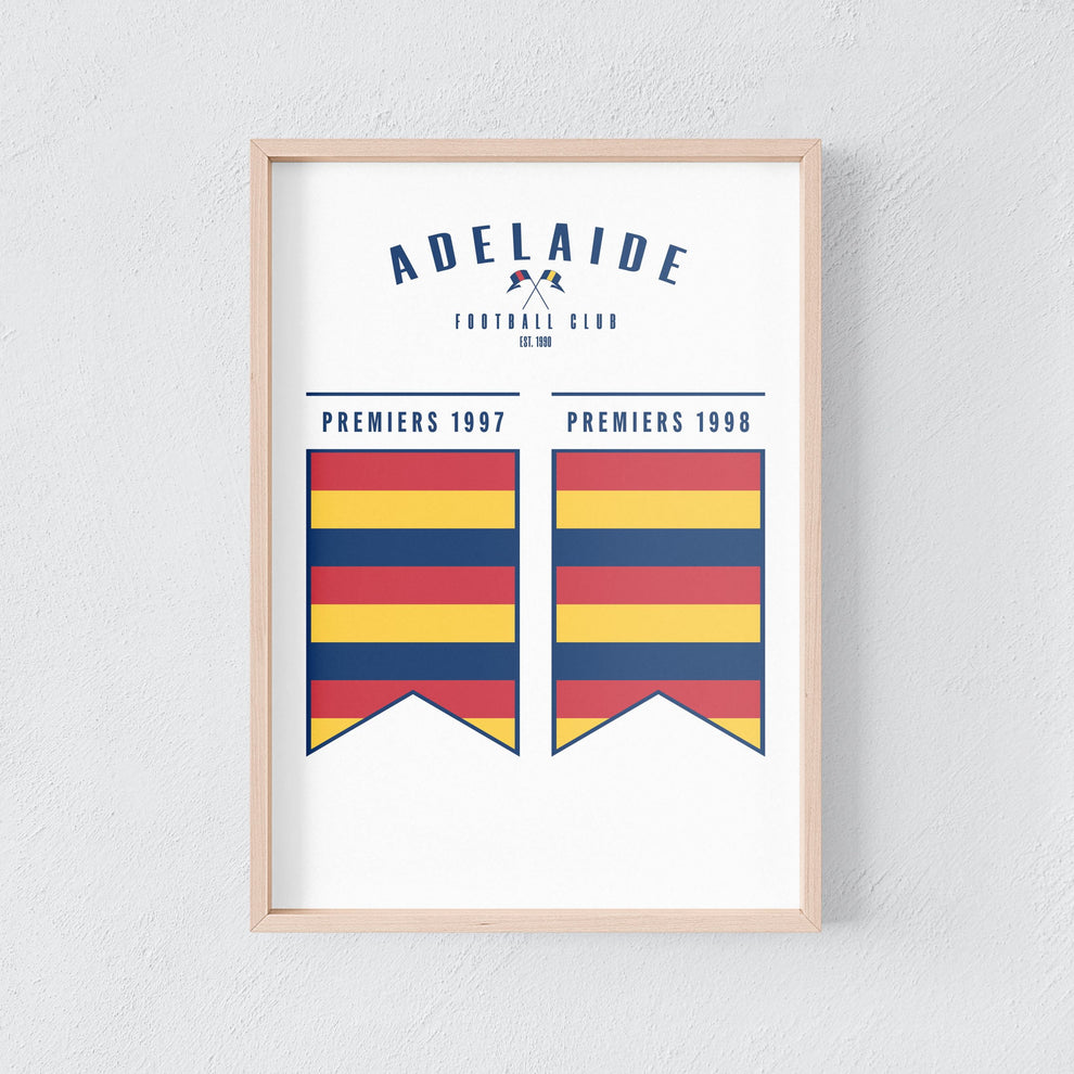 Adelaide Crows Premiership Flag Poster AFL Premiers Wall Art Print ...